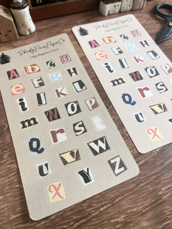 Magazine Letters Sticker Sheet – shadypinespaperco